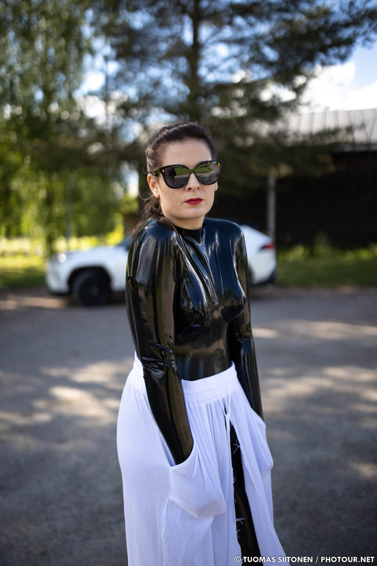 Project L: Part 93 - Somewhere in Sipoo | Latex catsuit outdoors
